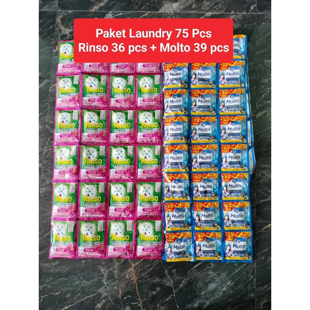 Jual PAKET LAUNDRY ISI 72 PCS (RINSO 36 PCS + MOLTO 36 PCS 500AN) JATIM ...