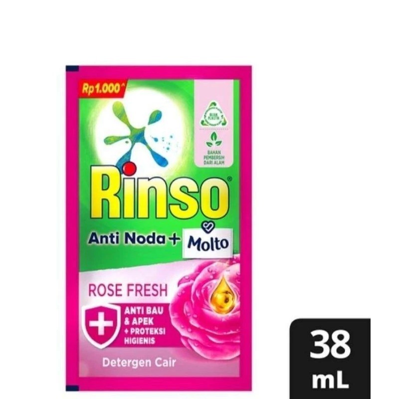 Jual rinso cair renteng kemasan 1000 38ml isi 12 sachet / rinso ...