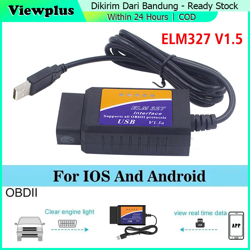 Jual Car Diagnostic ELM327 Bluetooth V1 5 Dengan Kabel USB Untuk Mobil ...