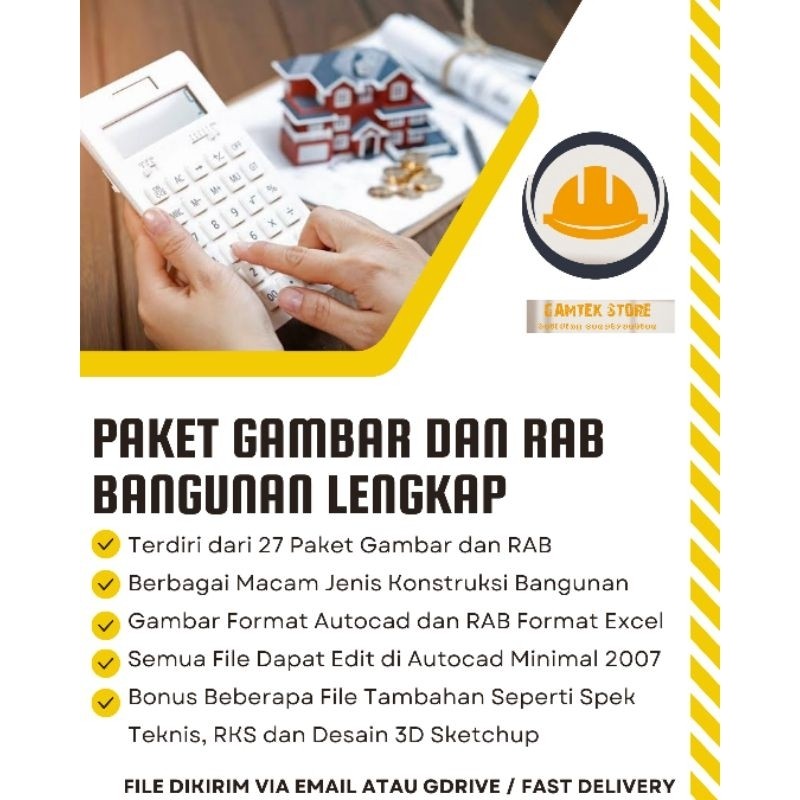 Jual PAKET GAMBAR DAN RAB BANGUNAN LENGKAP | Shopee Indonesia