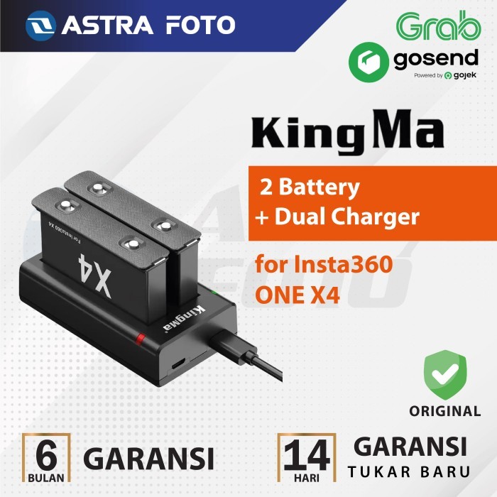 Jual Kingma Battery & Dual Slot Charger Kit For Insta360 X4 - Baterai ...