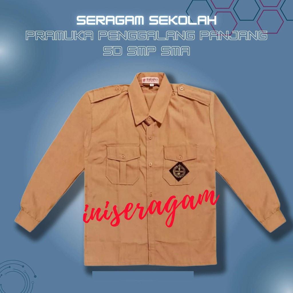 Jual Seragam Sekolah Baju Pramuka Penggalang Lengan Panjang Full Kancing Laki Laki Perempuan SD ...