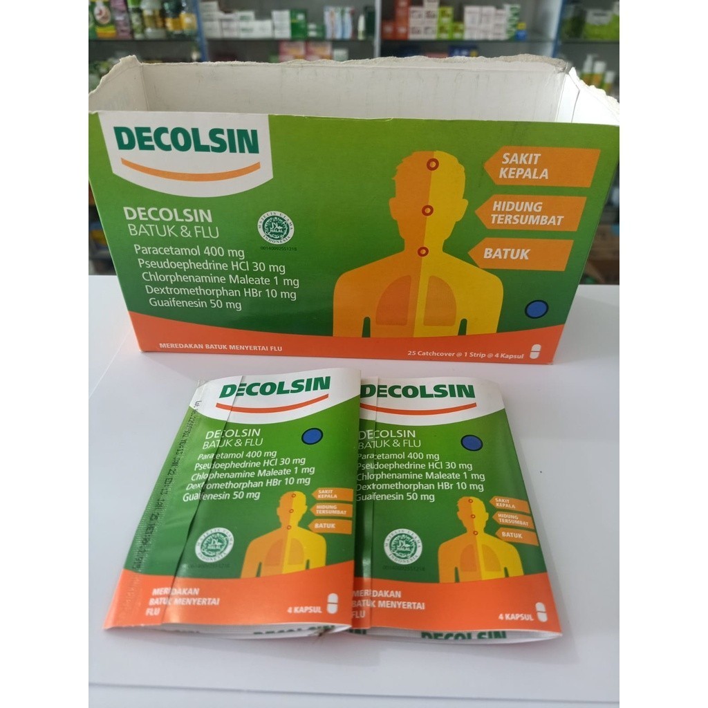 Jual Decolsin Kaplet Meredakan Demam Batuk dan Pilek Strip isi 4 Tablet ...