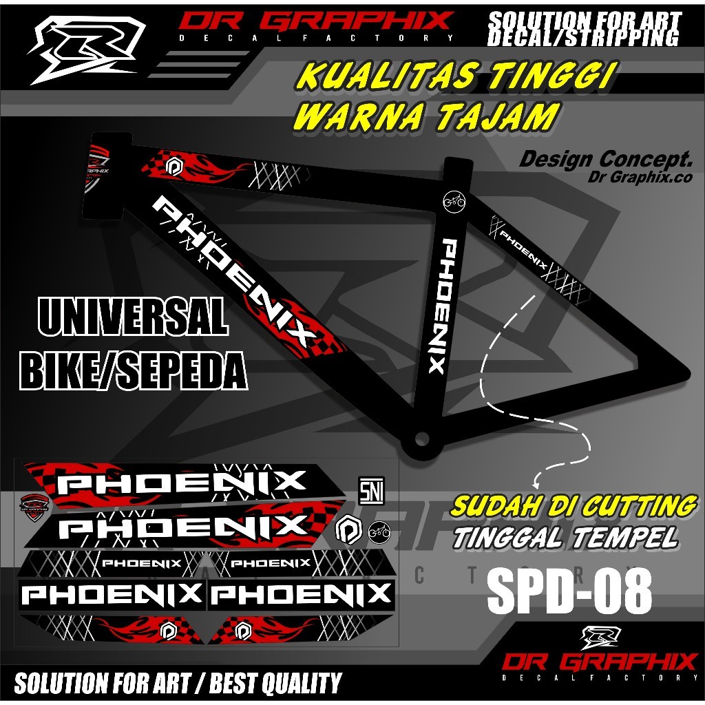 Jual SPD-08 STRIPING SEPEDA PHOENIX UNIVERSAL ALL BIKE BMX STICKER DI ...