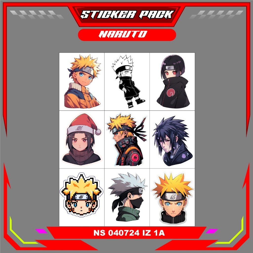 Jual Stiker Sticker Setiker Setikker Pack UV DTF Motif Naruto 02 Hitam ...
