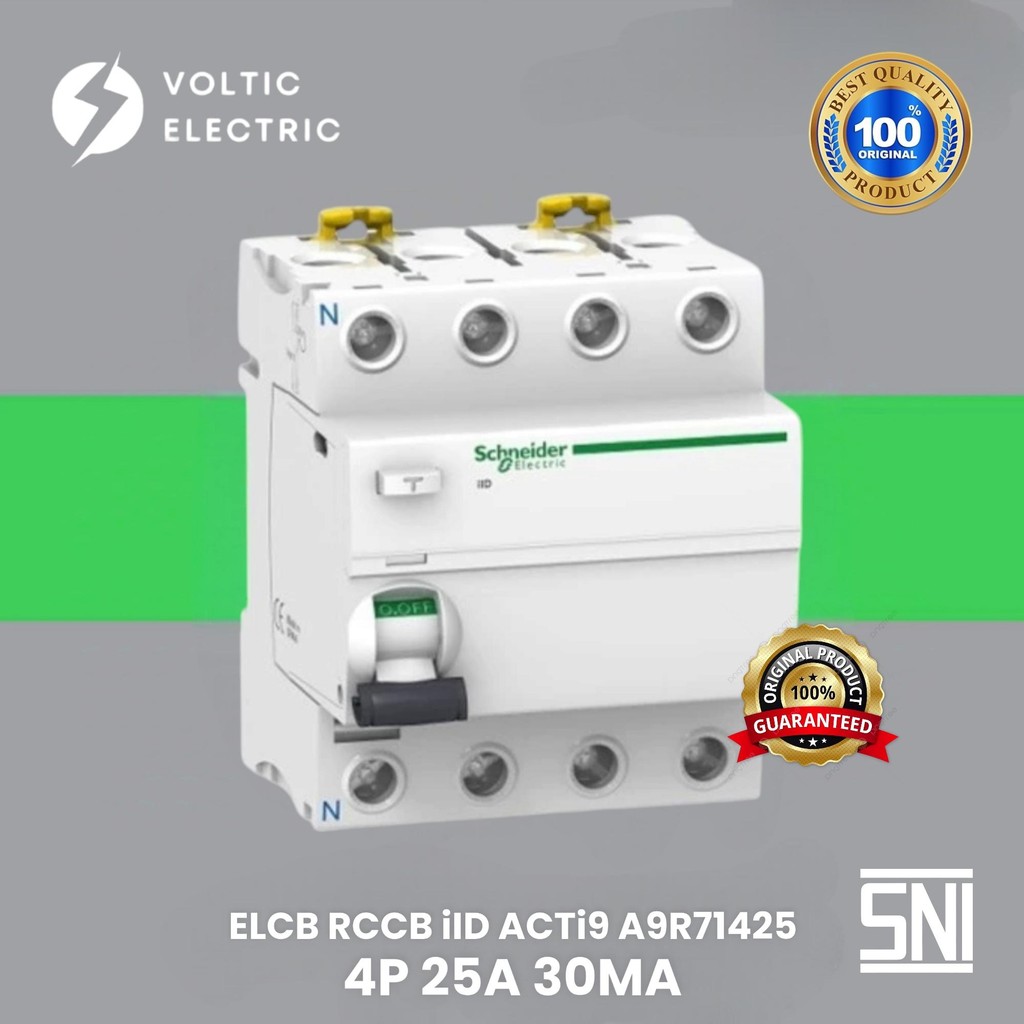 Jual ELCB SCHNEIDER 4P 25A 30MA ELCB RCCB SCHNEIDER A9R71425 4P 25A ...