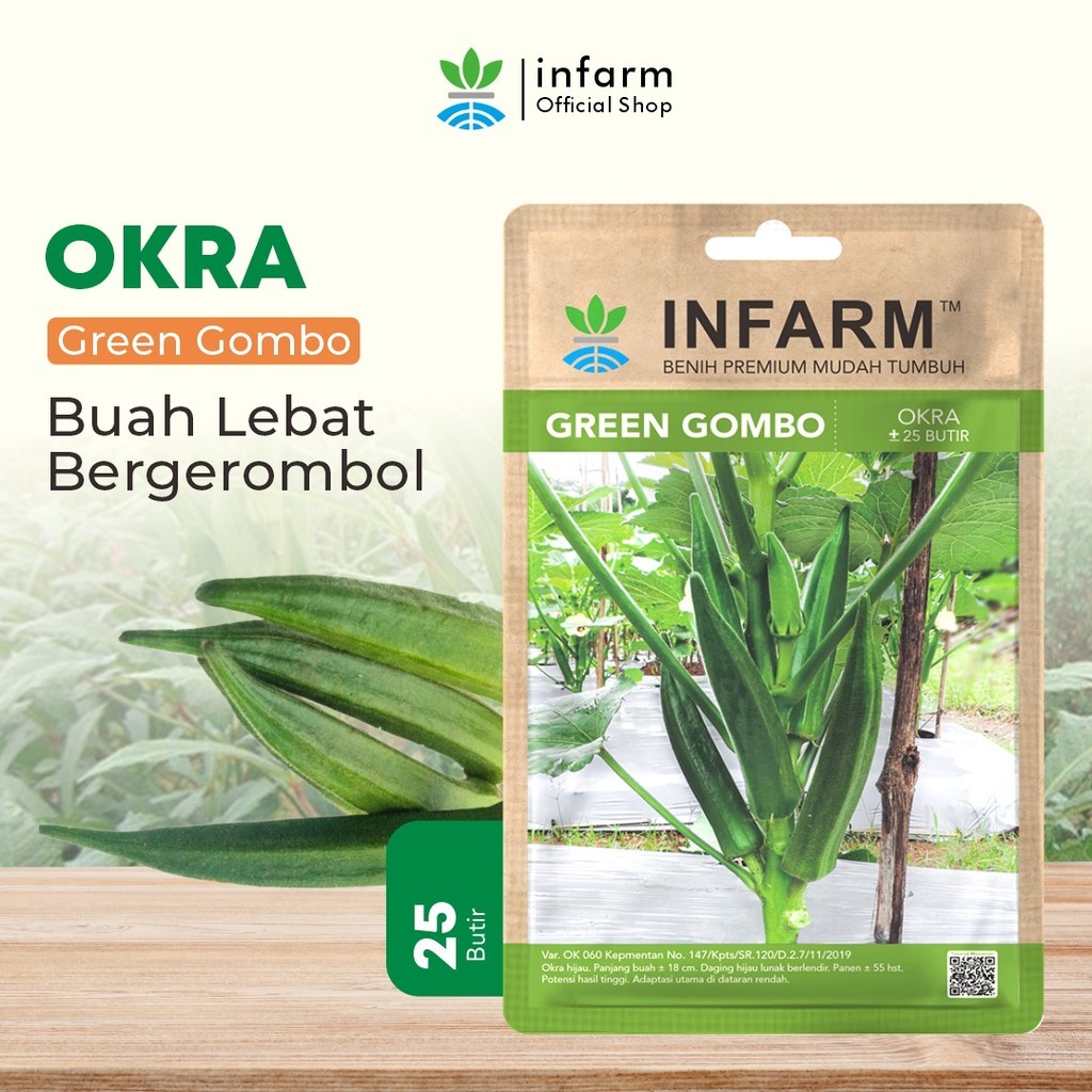 Jual INFARM - Benih Buah Okra Green Gombo, Benih Unggul Buah Okra Bibit Buah Okra Hijau Biji ...