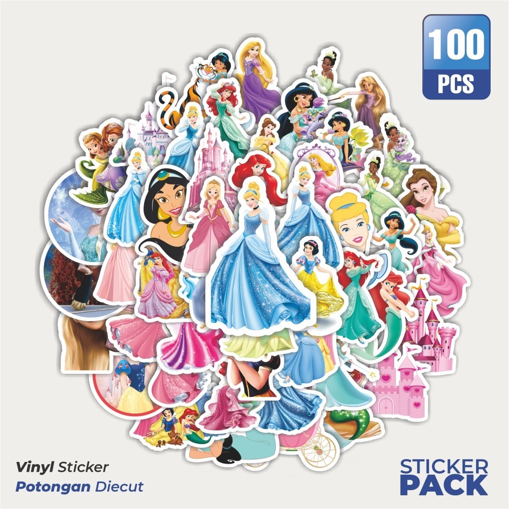 Jual MURAH 100 PCS Stiker Karakter Disney Princess Waterproof Aesthetic ...