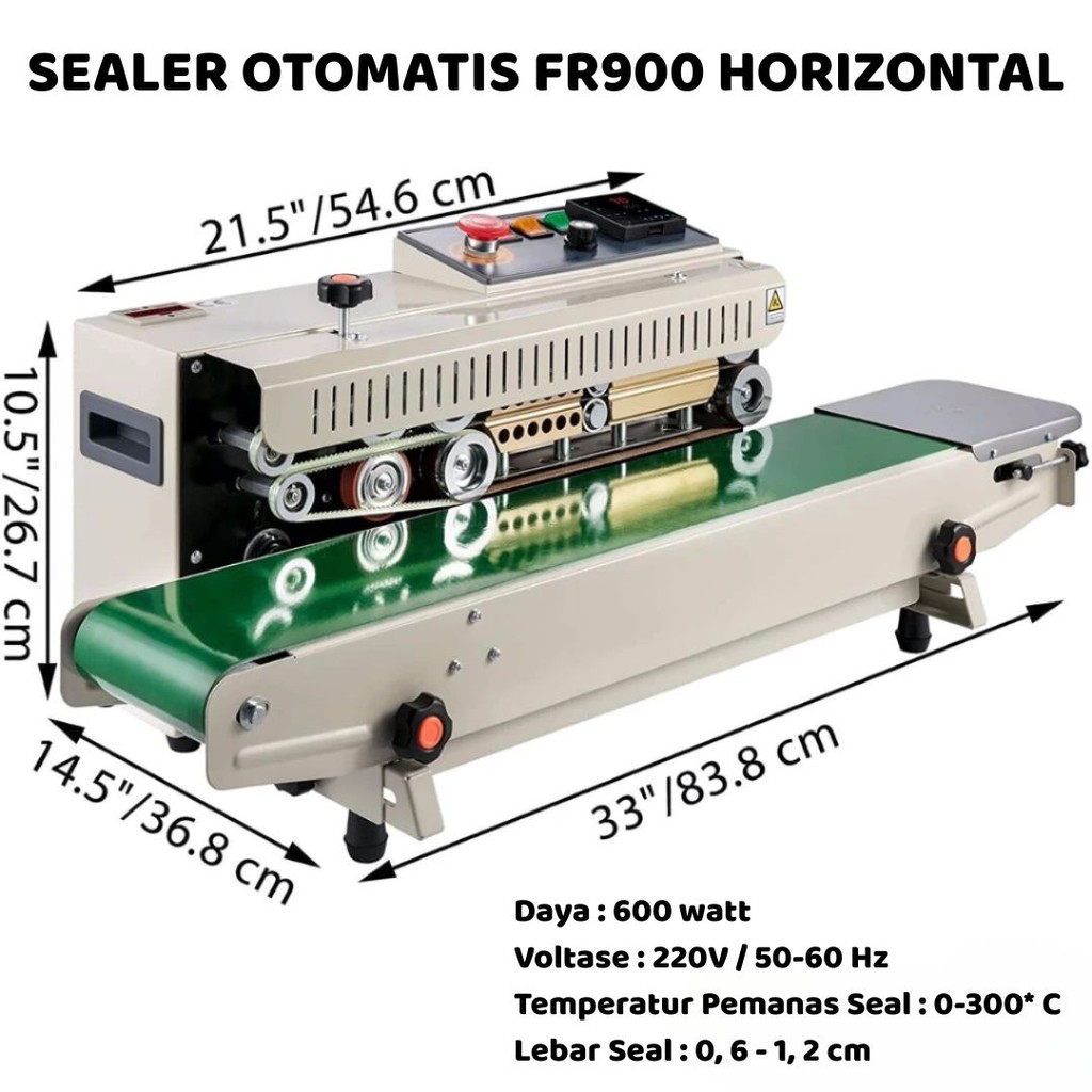 Jual Mesin Sealer Otomatis Continuous Band Sealer Tipe 900 Horizontal ...