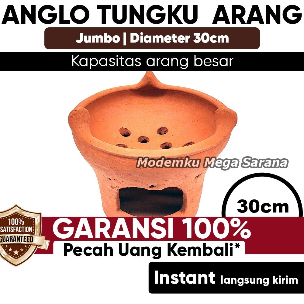 Jual Pawon Gerabah | Tungku Anglo Arang Tanah Liat Gerabah Merah Jumbo ...