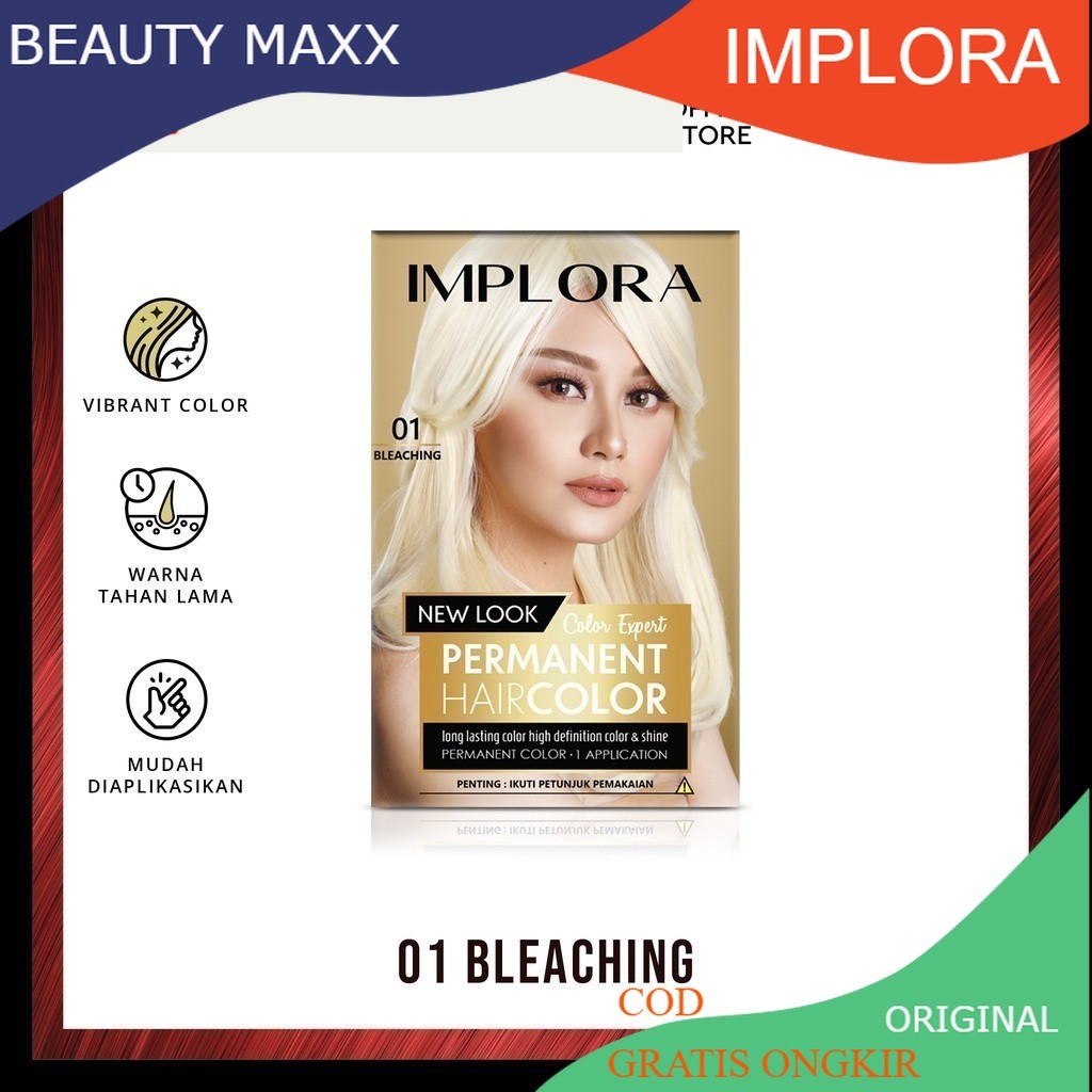 Jual IMPLORA - PERMANENT HAIR COLOR - Cat Rambut Permanent natural ...