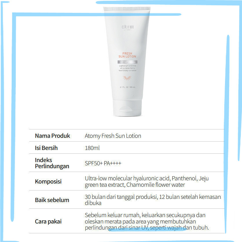 Jual ORIGINAL Atomy Fresh Sun Lotion SPF 50+ PA++++ 180ml teruji untuk ...