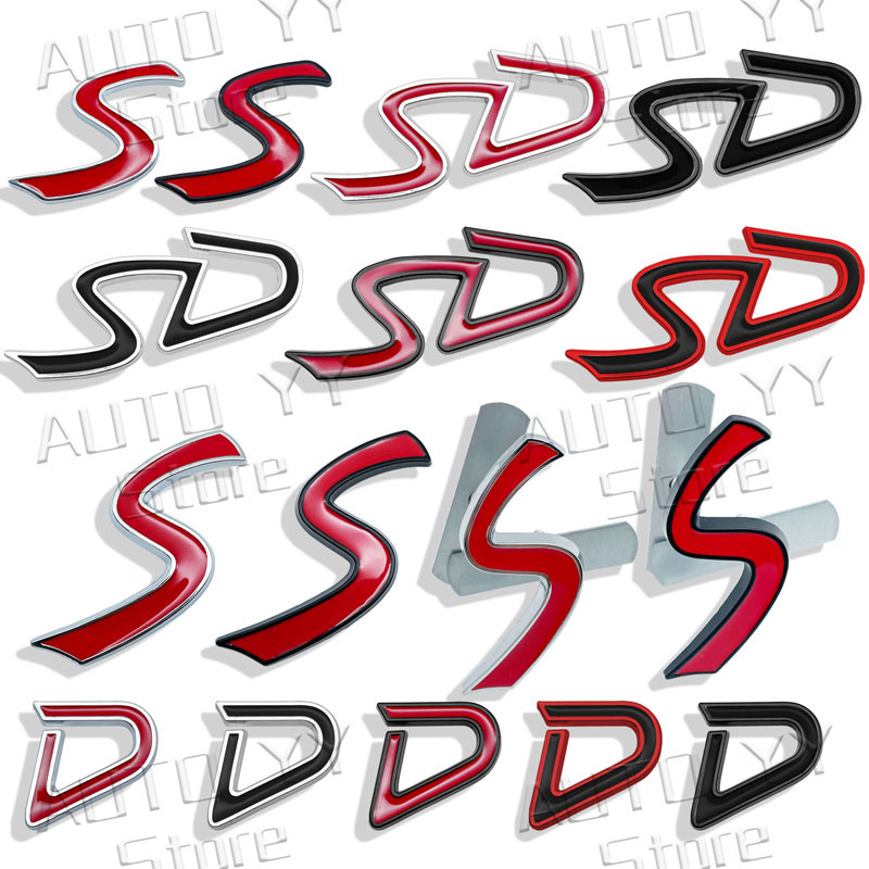 Jual 3D Metal Car Styling S Logo Front Grille Emblem SD/D Badge Rear ...
