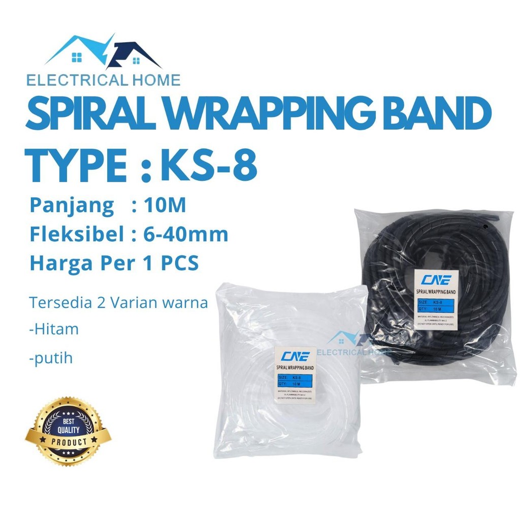 Jual KABEL SPIRAL / SPIRAL WRAPPING BAND / PELINDUNG KABEL 10M KS-8 ...
