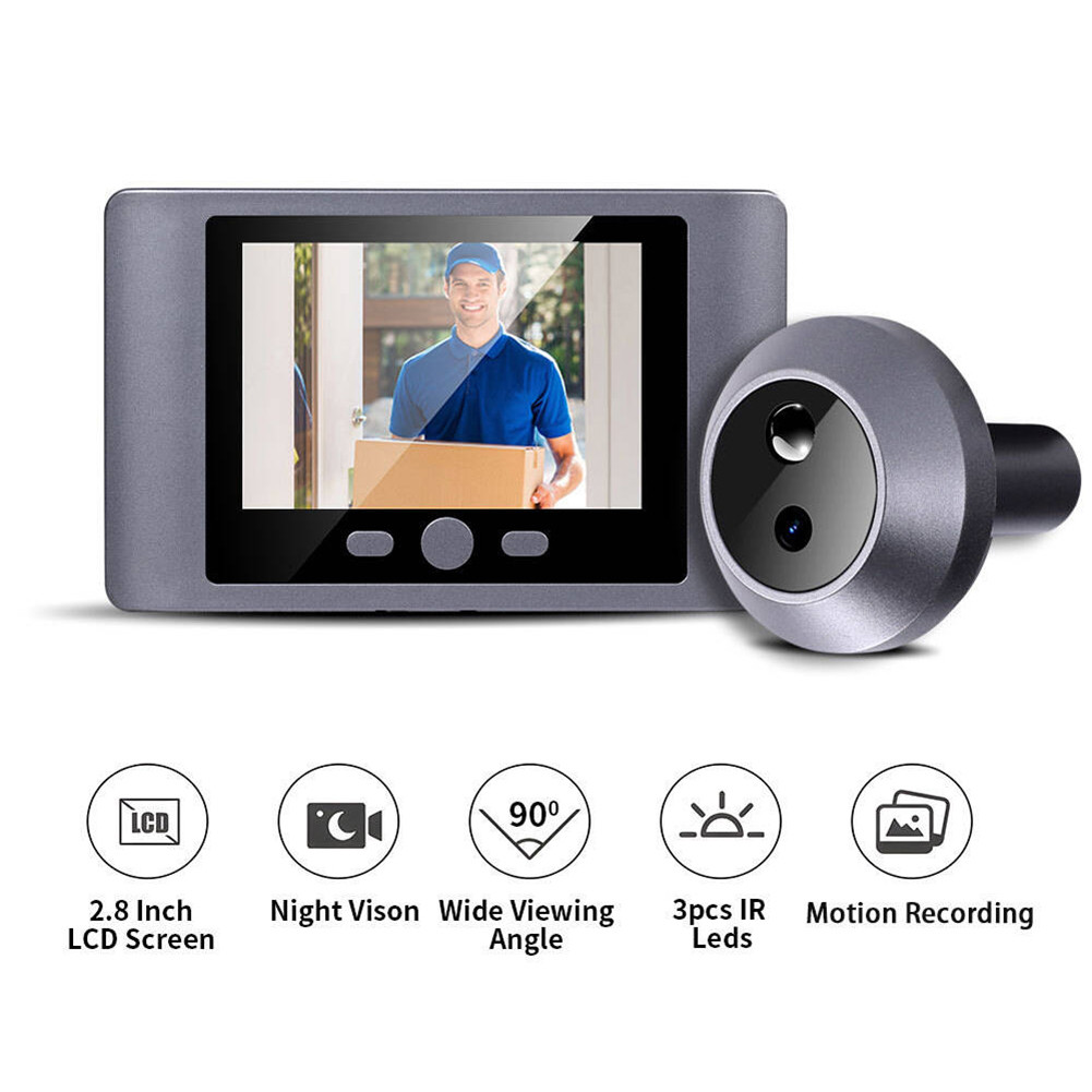 Jual Front Door Peephole Camera PIR Motion Detection Digital Door ...