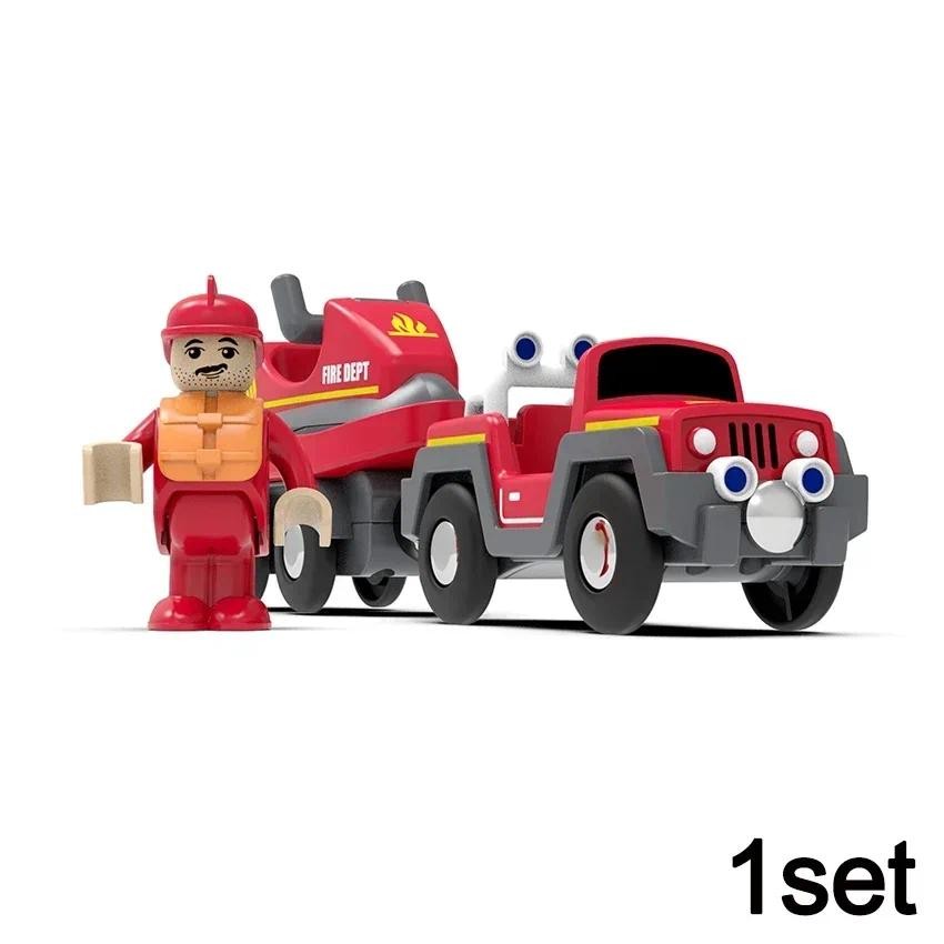 Jual Fit Wooden Train Splice Brio Railway Track Magnetic Train Car Fire ...