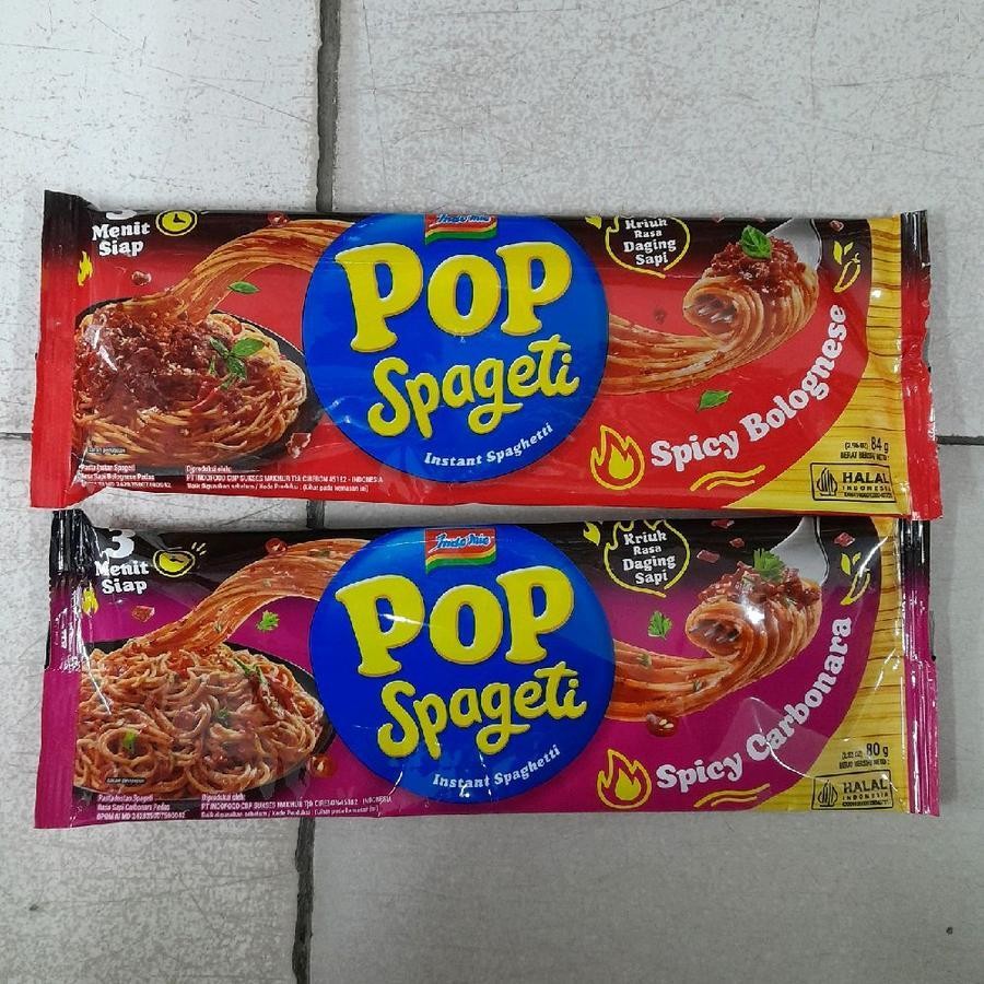 Jual Indomie Pop Spageti Mie Instant Spaghetti Rasa Spicy Carbonara ...