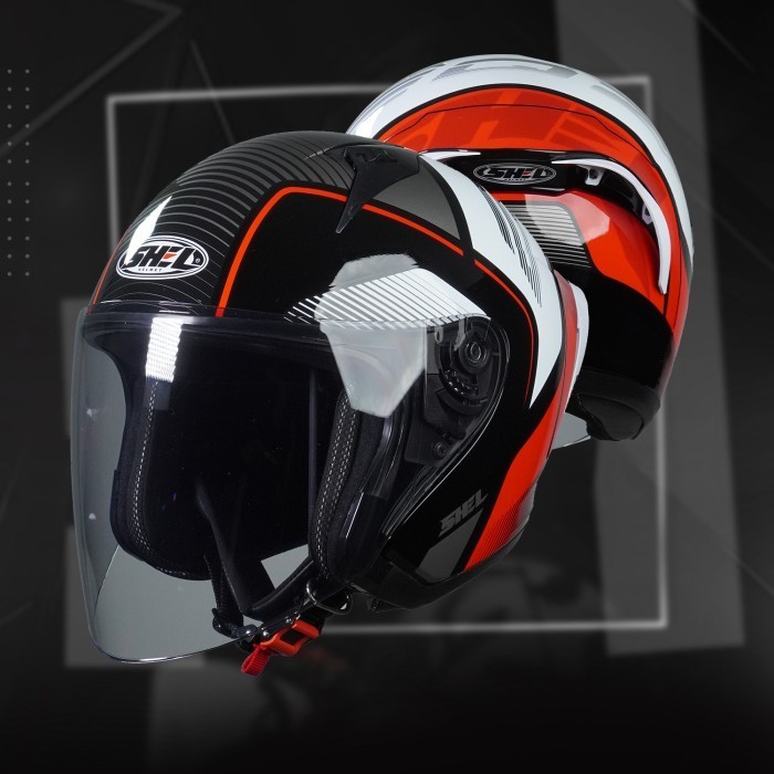 Jual SHEL Motif Eqz 01 - Helm Half Face | SHEL | Equalizer | Shel ...
