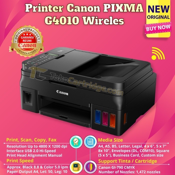 Jual Printer Canon Pixma G4010 G 4010 Pixma Wireless Scan Copy Fax wifi ...