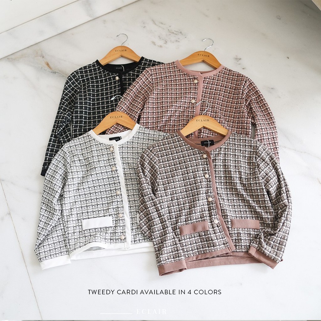 Jual ECLAIR Collection - Tweedy Cardi | Shopee Indonesia