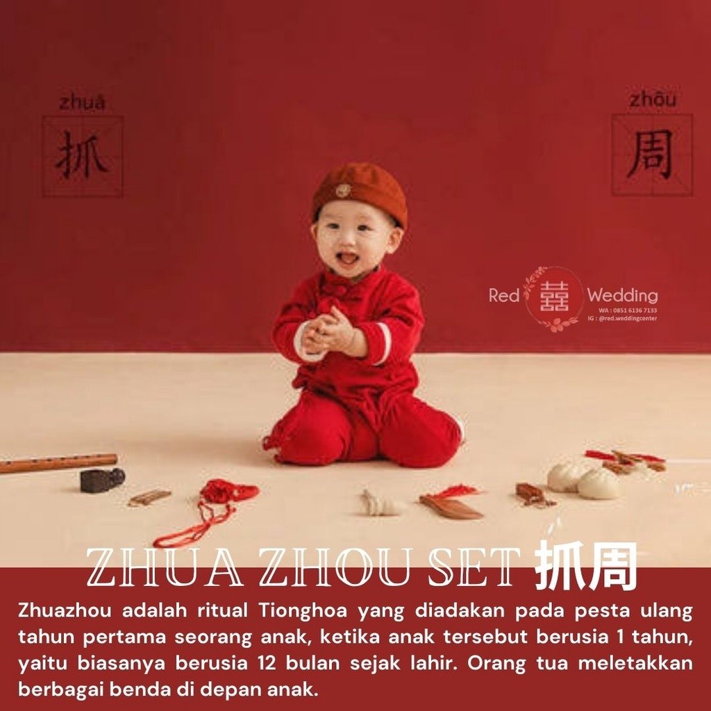 Jual yj72xb Zhua Zhou Set Ritual Tradisi Tionghua Pesta Ulang Tahun ...