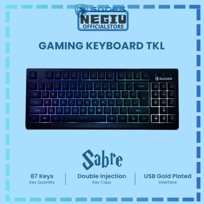 Jual Sades Sabre TKL RGB Wired Gaming Keyboard - Hitam | Shopee Indonesia