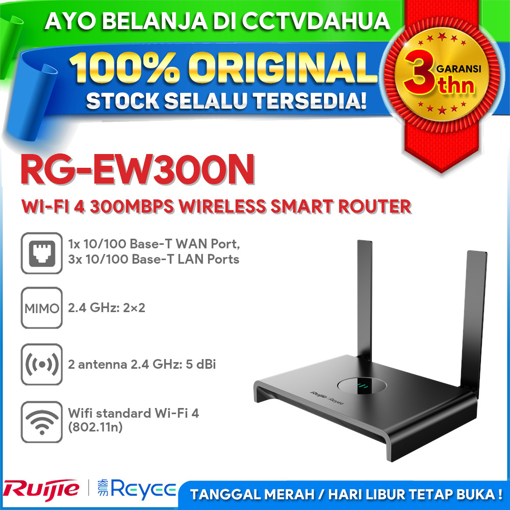 Jual RUIJIE REYEE RG-EW300N WI-FI 4 300MBPS WIRELESS SMART ROUTER ...