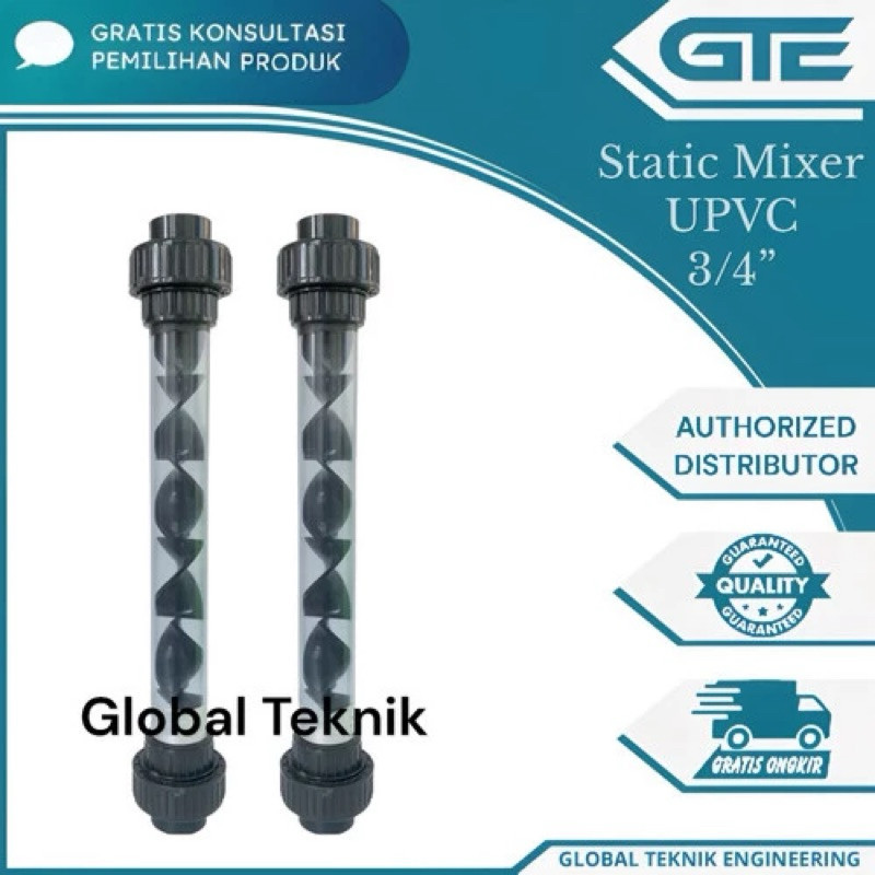Jual Tabung Static mixer 3/4" Upvc Statis Mixer Ozone Generator Tahan ...