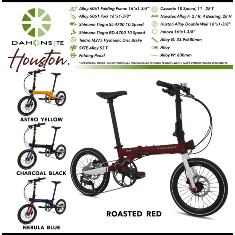Jual Sepeda Lipat 16 Dahon Syte Houston Alloy Hidrolik Jangkrik Murah ...