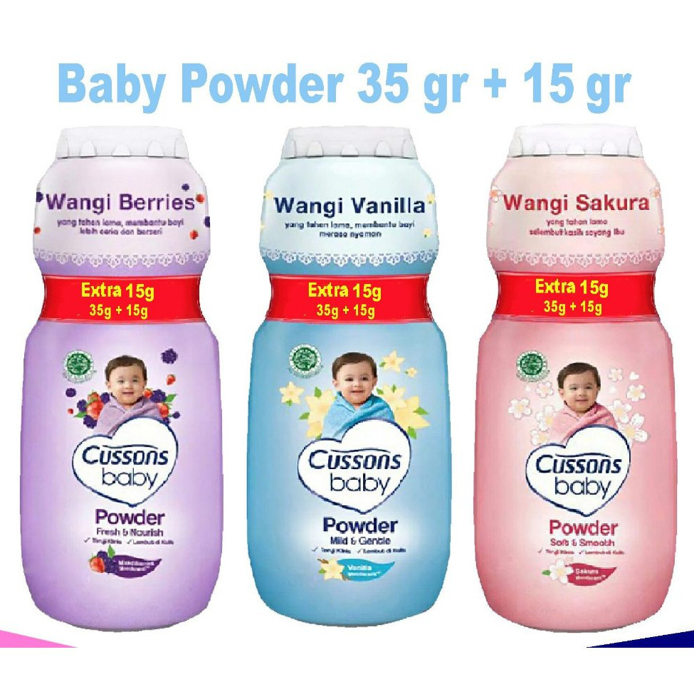 Jual CUSSONS BABY POWDER 35+15gr BEDAK BAYI MILD GENTLE SOFT SMOOTH ...
