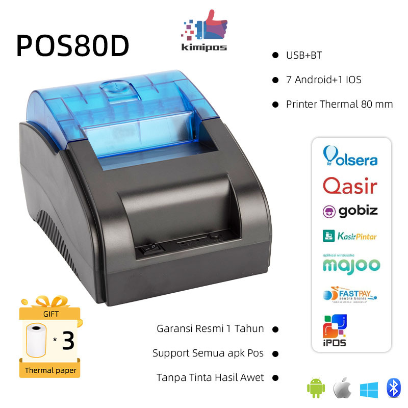 Jual Printer Thermal 80MM Dukungan Pos Kasir Nota PPOB Alamat Label ...