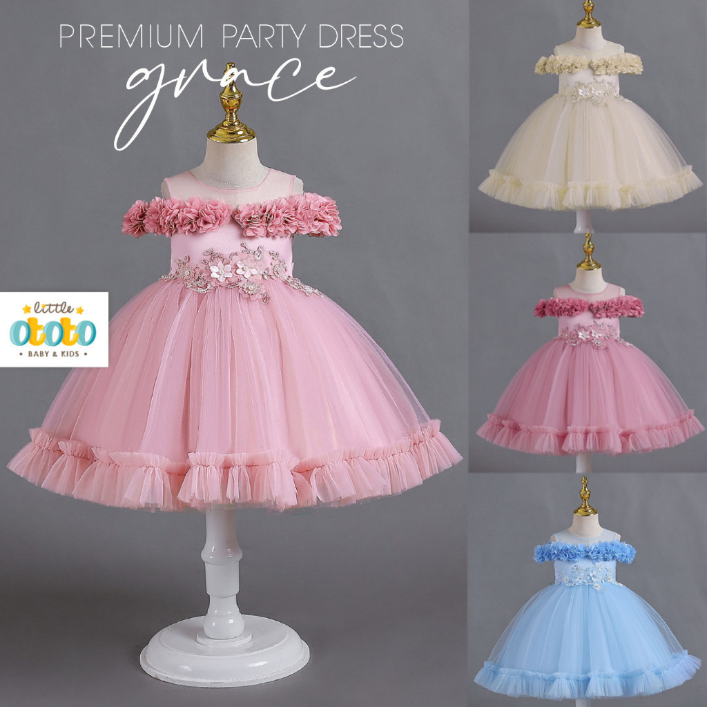 Jual AH46TD 6M-5T Dress Pesta Premium GRACE - Model Korea Tile Lapis IMPORT Baju Pesta Aqiqah ...