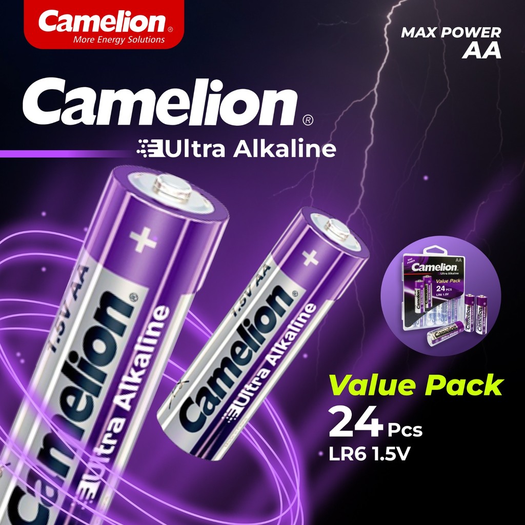 Jual Camelion Baterai Ultra Alkaline AA BP24 + CASE | Shopee Indonesia