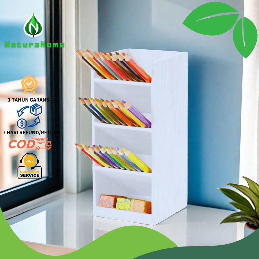 Jual NaturaHome - Rak Penyimpanan Pensil Pulpen Tempat Alat Tulis Kayu ...