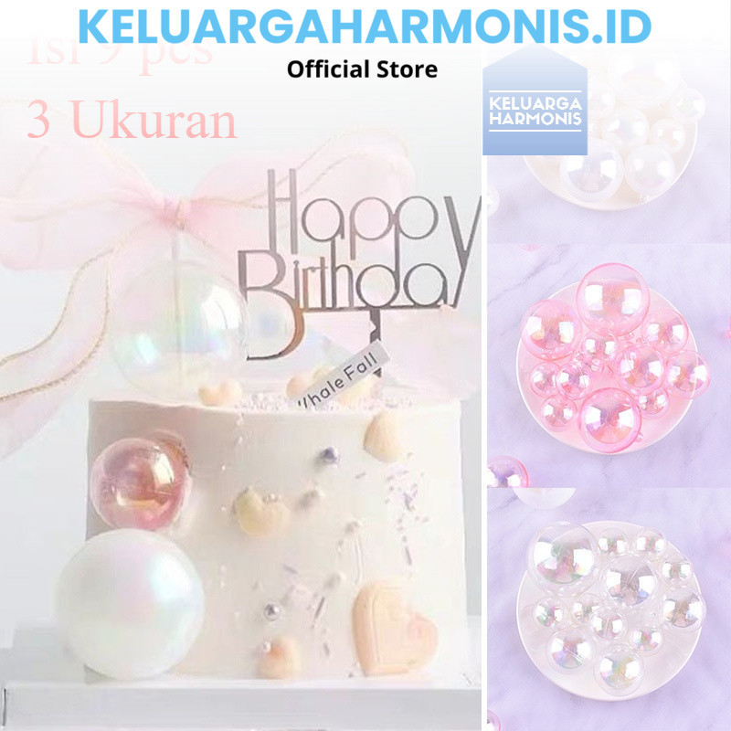 Jual KH 9pcs Topper Bola Kue Ulang Tahun Ultah 3cm 4cm 5cm Topper Balon ...