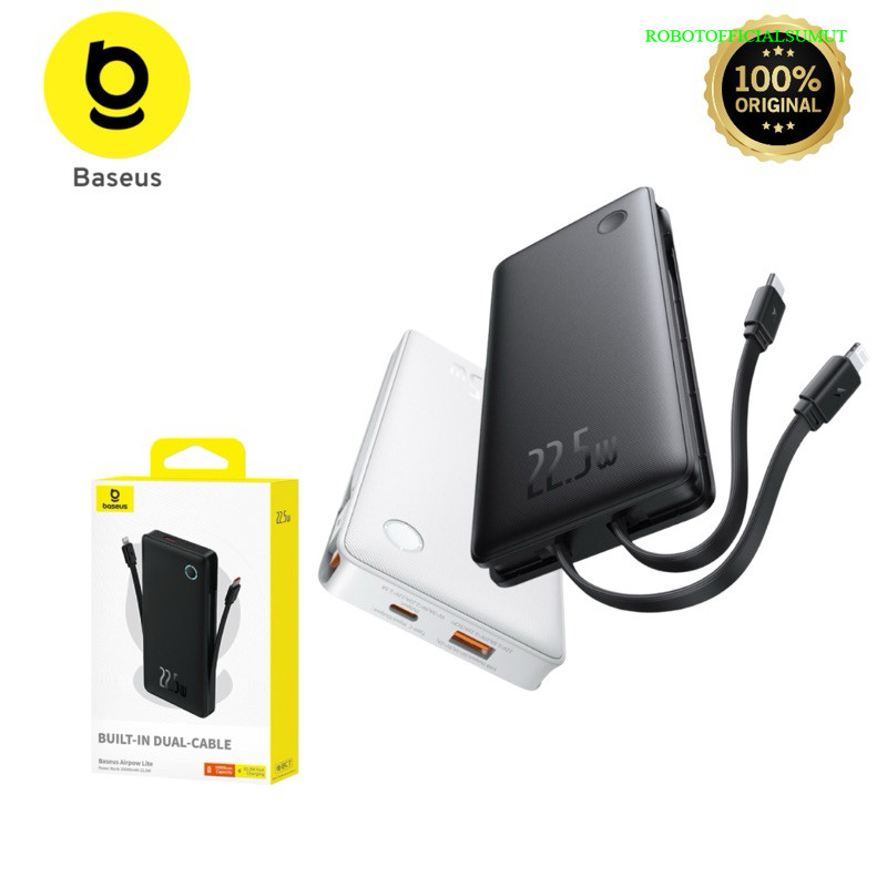 Jual BASEUS Airpow Lite 22.5W Powerbank 10000mAh Built-in Type-C & iP Cable 4 Output Original ...