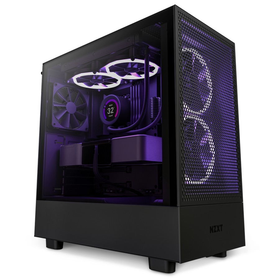 Jual NZXT H5 Flow MATTE BLACK Mid Tower PC Case Casing Gaming Chassis ...