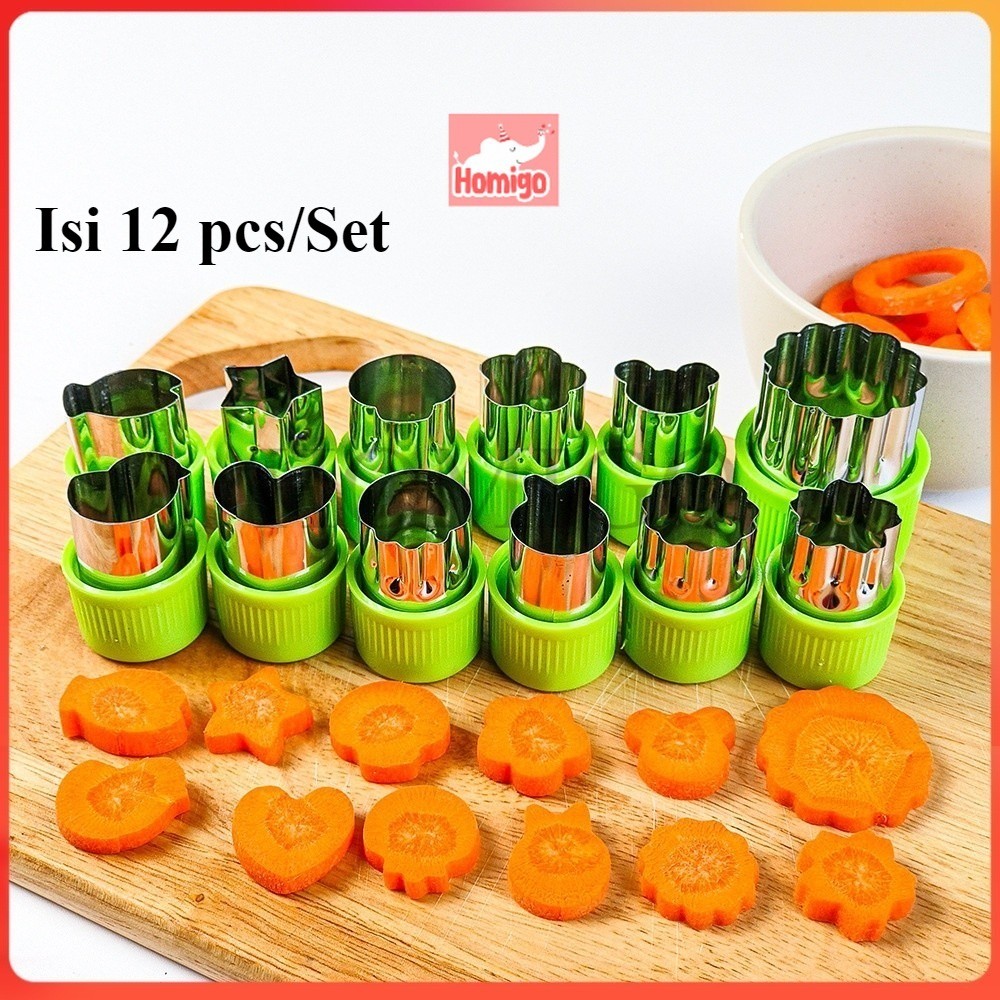 Jual Homigo 12 pcs / set Cetakan Pemotong Sayuran Buah Kue Keju Biskuit ...