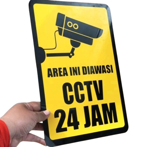 Jual Tanda Akrilik Aesthetic "Area Ini Diawasi Cctv 24 Jam" Acrylic ...