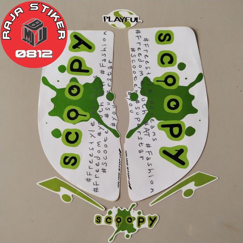 Jual stiker striping motor honda scoopy 2017 playful hijau list body ...
