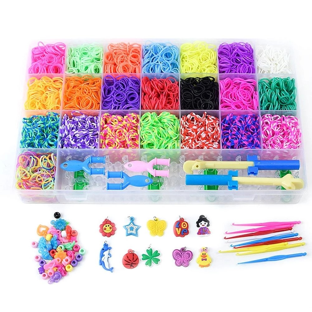 Jual DIY Hand Made Rubber Bands Twist Loom Set Rubber Loom Bands Kits ...