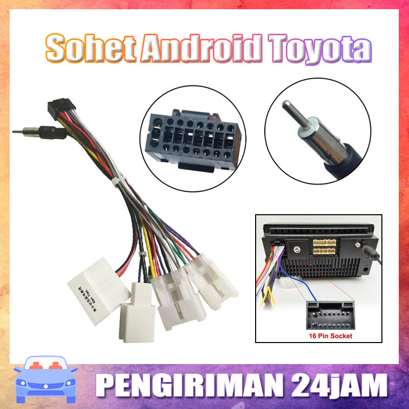 Jual kabel soket/socket head unit android mobil toyota plug & play ...
