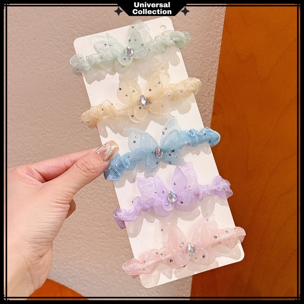 Jual IKATAN RAMBUT KOREA SCRUNCHIE MODEL KUPU-KUPU ELASTIS / IKAT ...