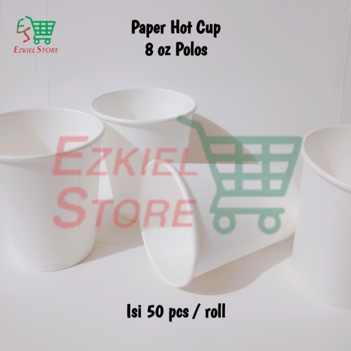 Jual Paper Hot Cup 8oz Polos Isi 50 pcs Gelas Kertas Kopi Teh | Shopee Indonesia