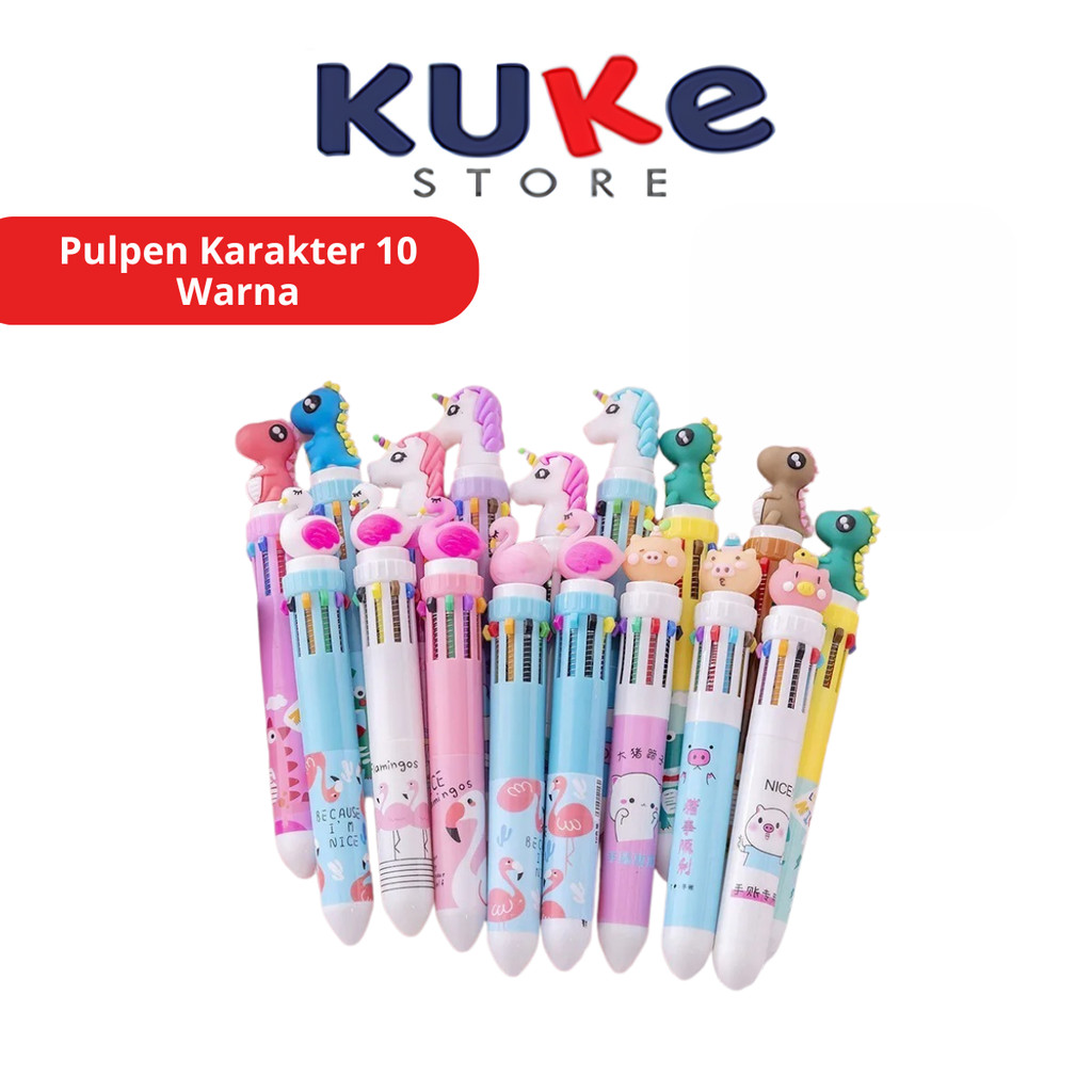 Jual Pulpen Karakter 10 Warna 0.5mm - Pen Tinta Ballpoint Perlengkapan ...