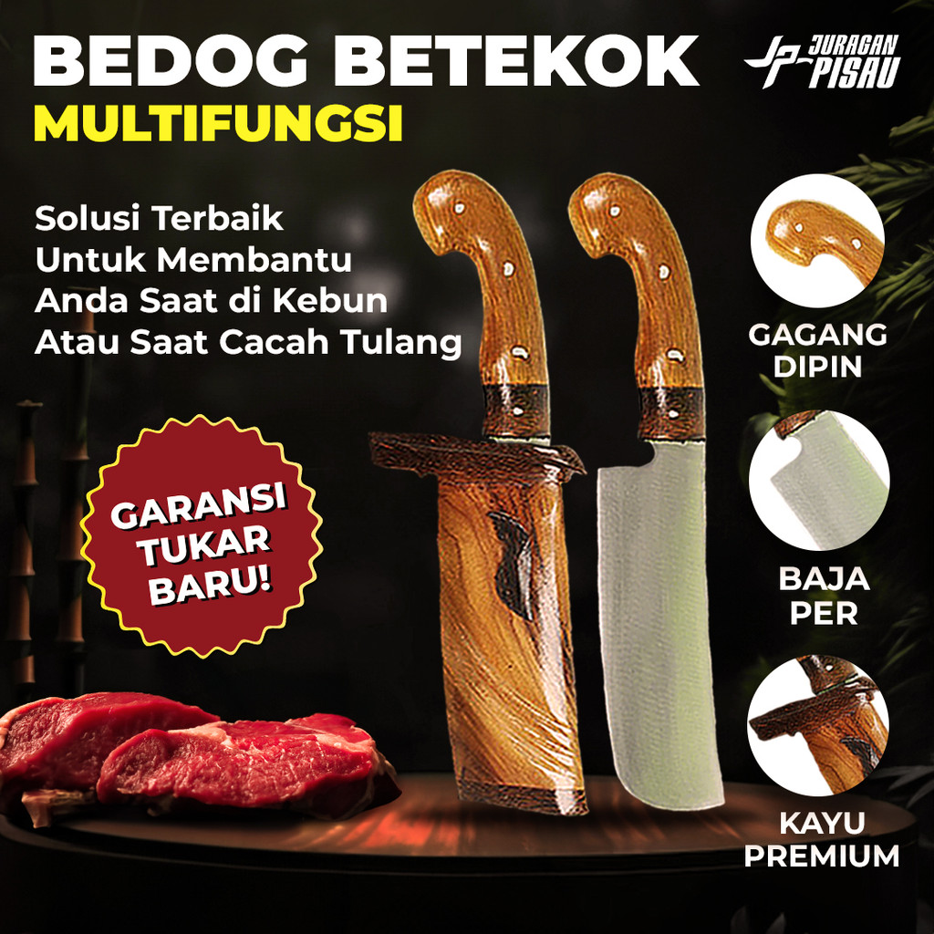 Jual Bedog Betekok Bahan baja per asli Cincang Daging dan Tulang Kuat ...