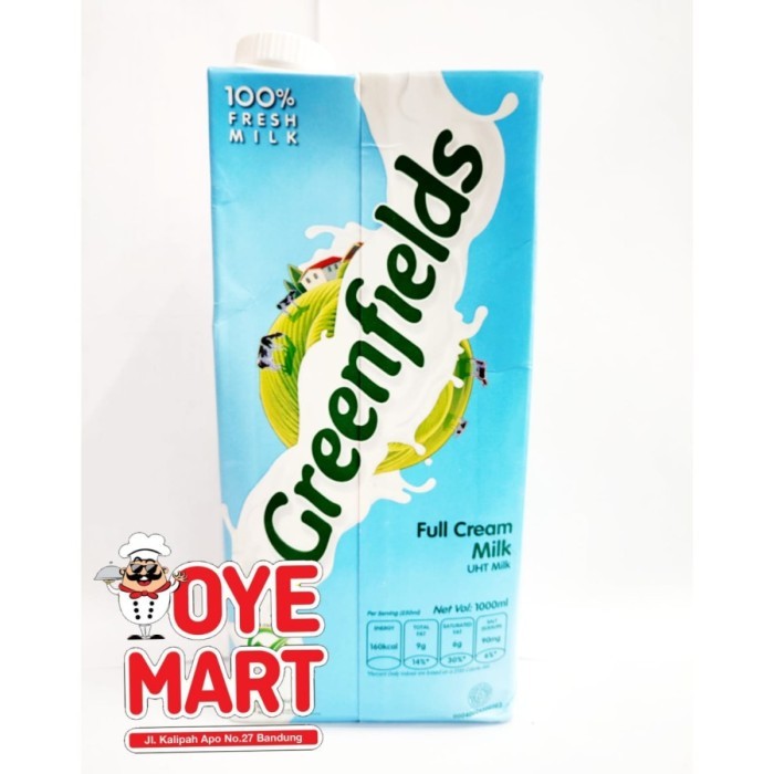 Jual GREENFIELDS FULL CREAM MILK 1 LITER / SUSU UHT FULL CREAM | Shopee Indonesia
