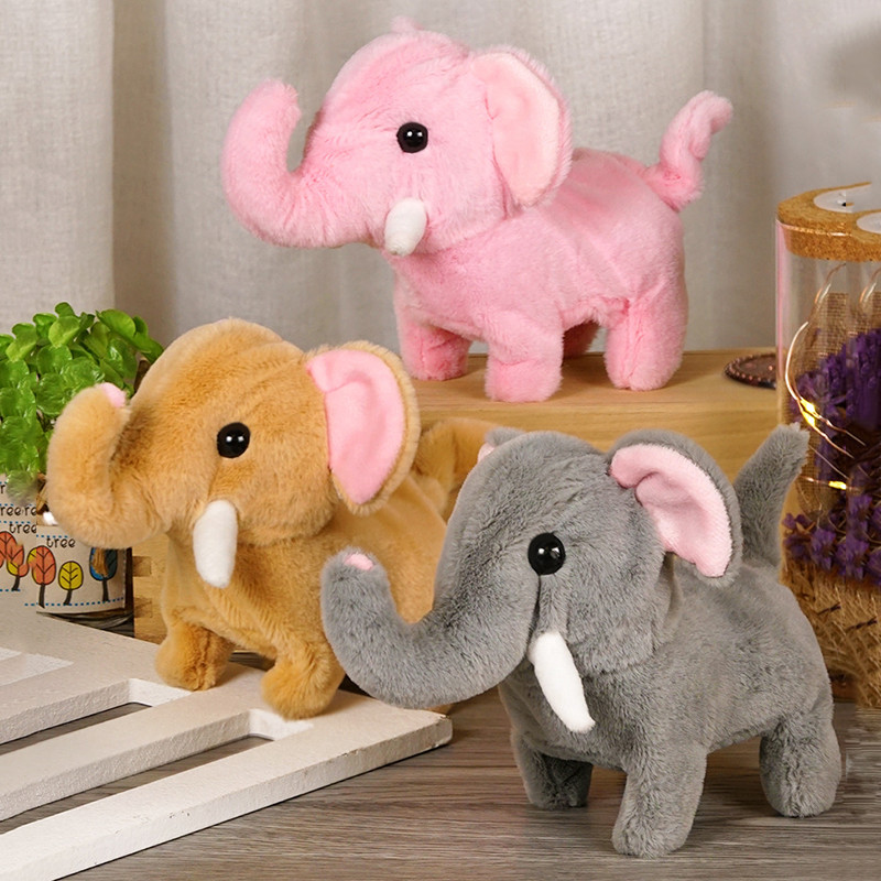 Jual Cute Electronic Simulation Pet Elephant Plush Toy Kawaii Robot ...