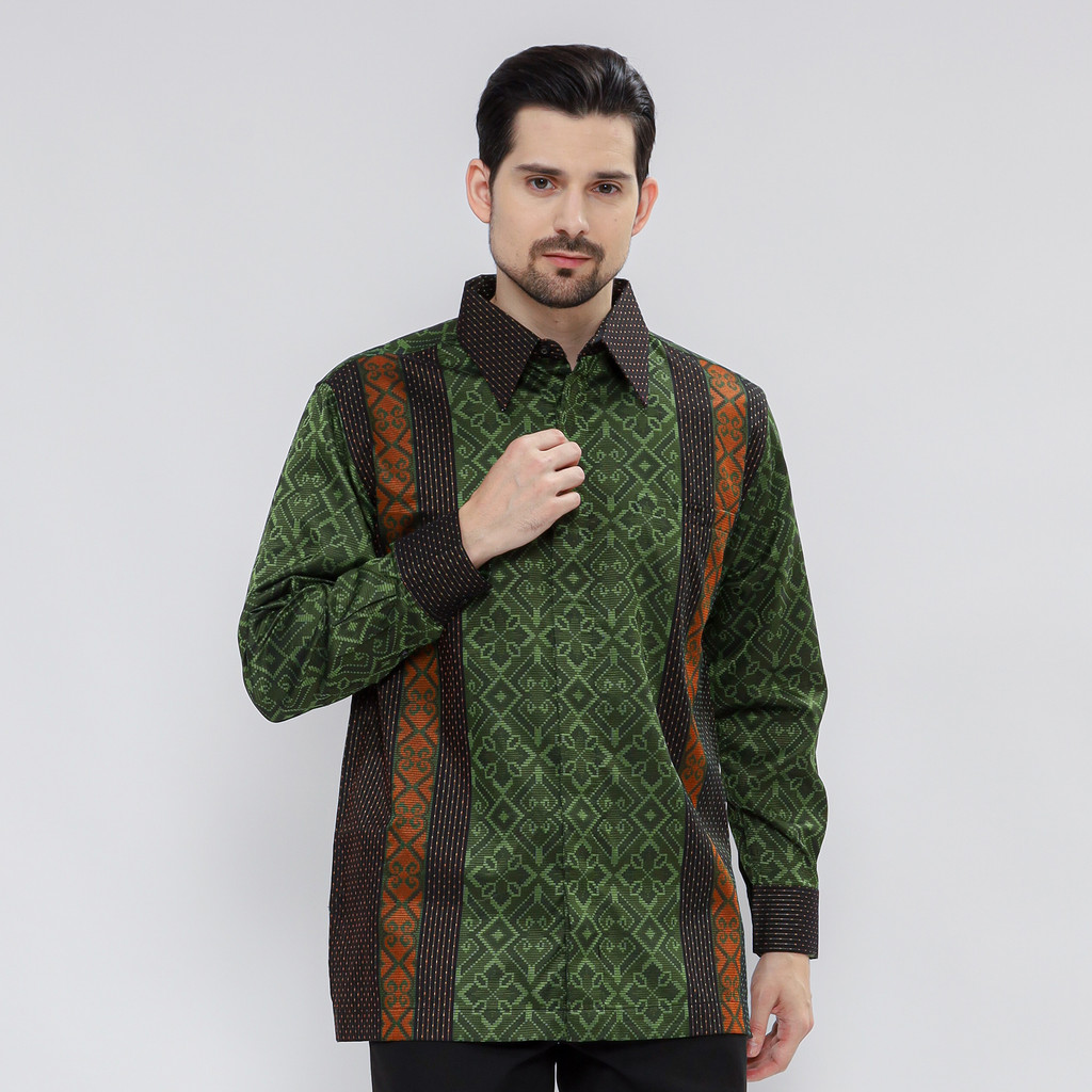 Jual Baju Batik BHS Excellent Warna Hijau | Shopee Indonesia