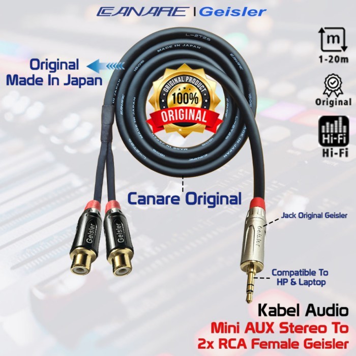 Jual Kabel Audio HP MADE IN JAPAN Jack Mini AUX Stereo 3.5mm SLV To 2x ...